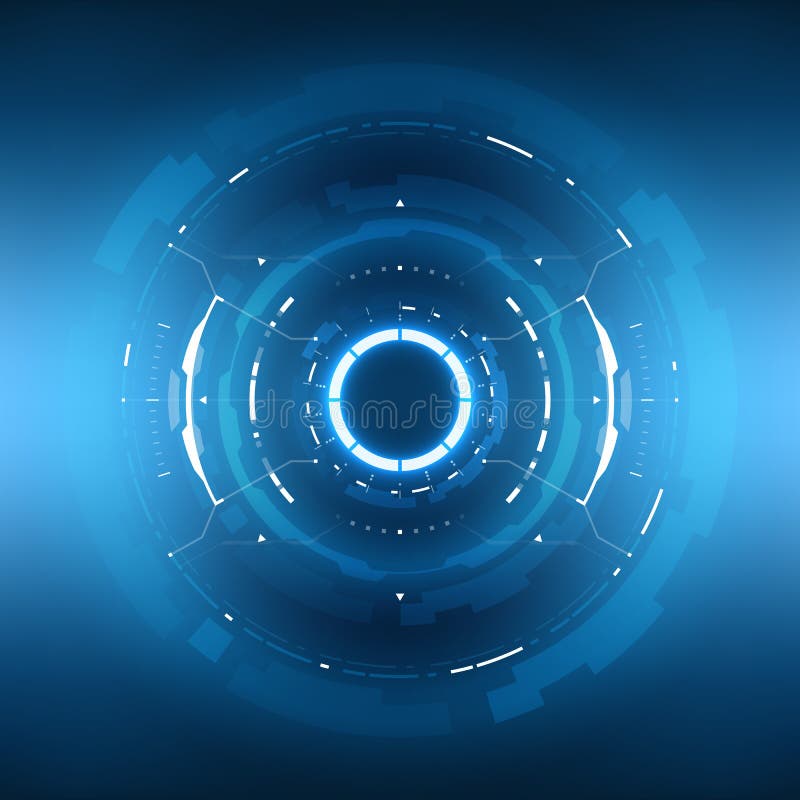 Futuristic Sci-Fi Circular HUD Element Stock Vector - Illustration of ...