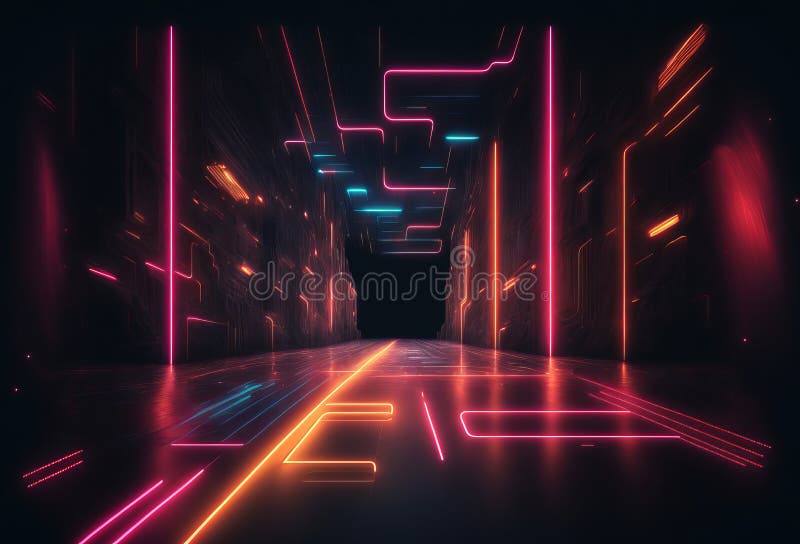 Futuristic Sci-fi Illuminated Neon Glowing Tunnel. Generative Ai Stock ... Futuristic Sci-fi Illuminated Neon Glowing Tunnel. Generative Ai Stock ...