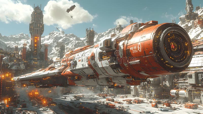 Futuristic Sci Fi Industrial Machinery Control Room with Complex Pipes ...