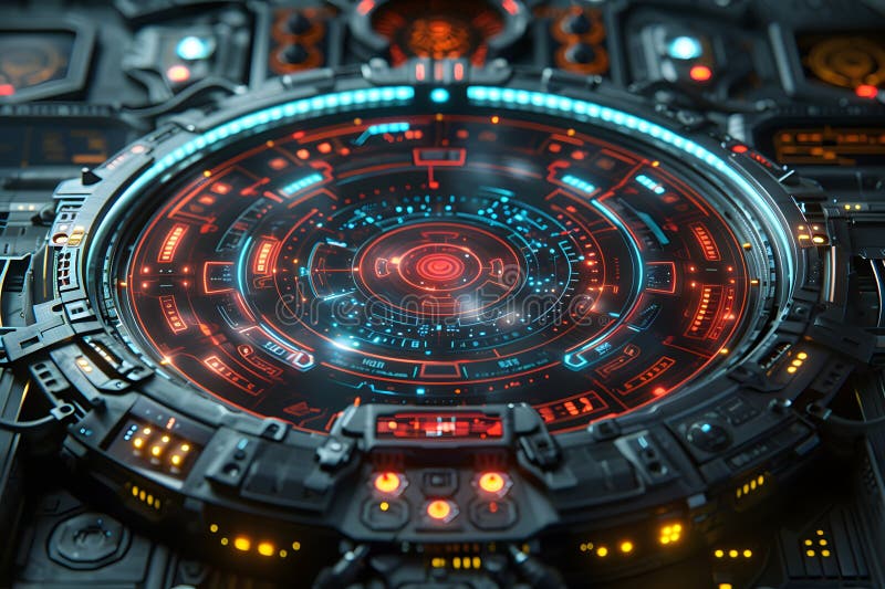 Cutting Edge Digital Interface Display Featuring Futuristic High Tech ...