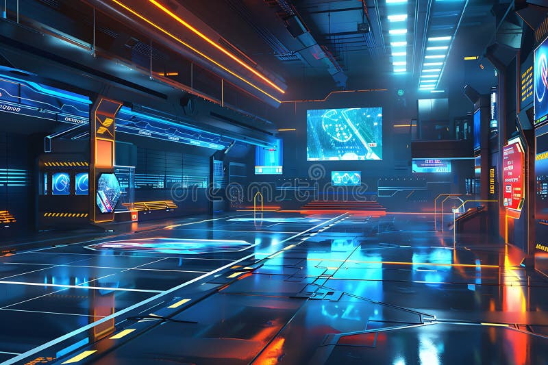 Futuristic Sci-Fi Interior Design: Advanced Technology Control Room ...