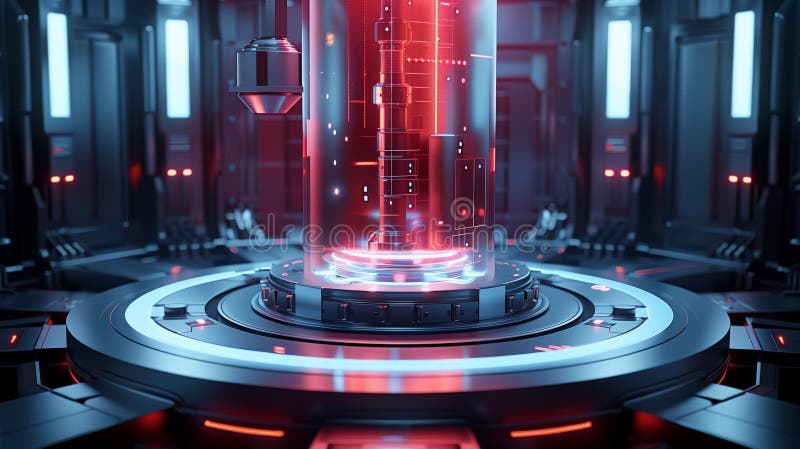 Futuristic Sci-Fi Laboratory Interior Stock Illustration - Illustration ...