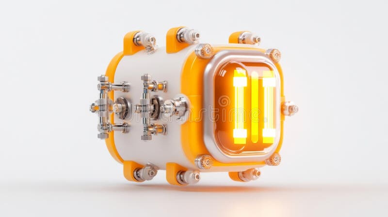 Futuristic Sci-Fi Machine Component with LED Lights and Mechanical ...