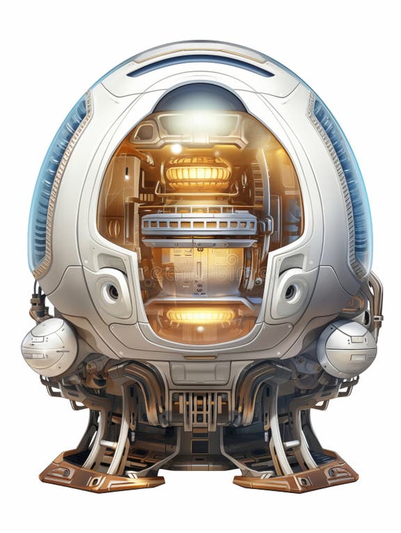 Futuristic Sci-Fi Machine with Glowing Lights Stock Illustration ...