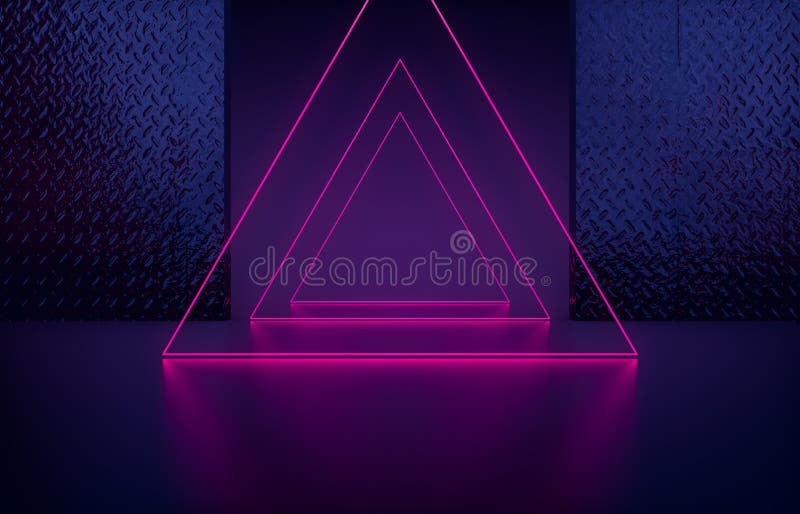 Futuristic Sci-Fi Modern Empty Stage. Reflective Concrete Room with ...