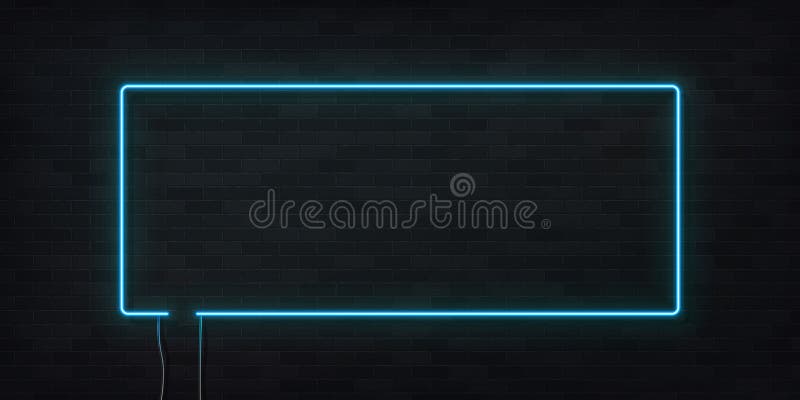 Futuristic Sci Fi Modern Neon Glowing Rectangle Frame for Banner on ...