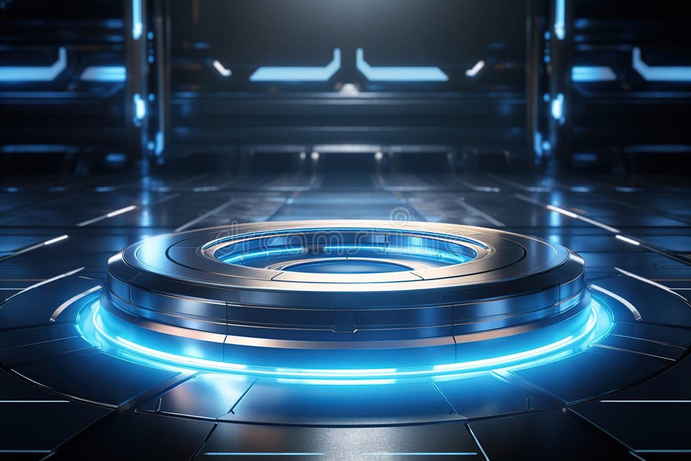 Futuristic Sci-Fi Platform stock illustration. Illustration of graphic ...