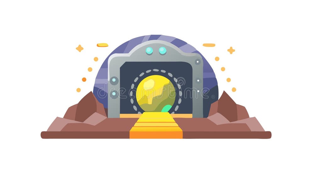 Futuristic Sci-Fi Portal Gate Vector Illustration, Vector Design ...