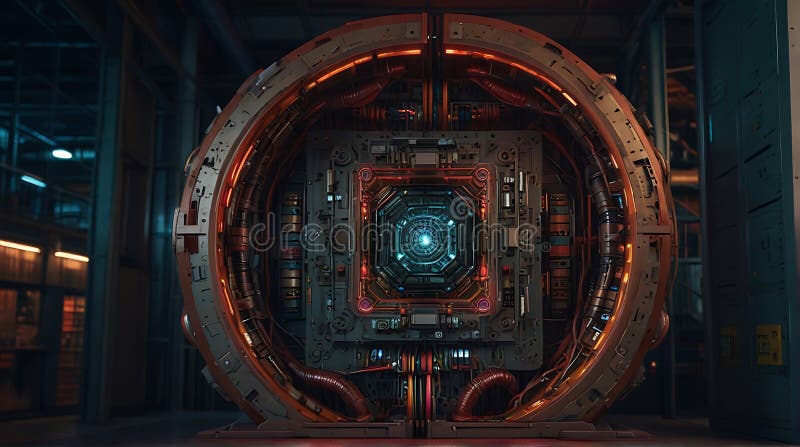 Futuristic Sci-Fi Portal with Glowing Lights, Digital Interface and ...