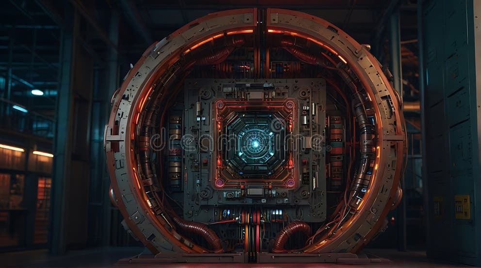 Futuristic Sci-Fi Portal with Glowing Lights, Digital Interface and ...