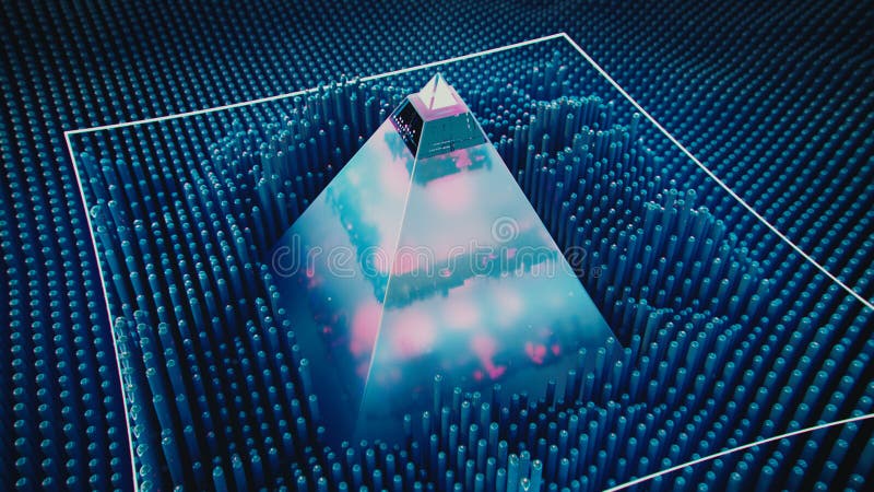 Futuristic Sci-fi Pyramid 3D Render Illustration Stock Illustration ...