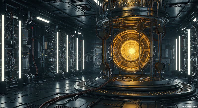 Futuristic Sci-Fi Reactor Core: Glowing Energy Source in a ...