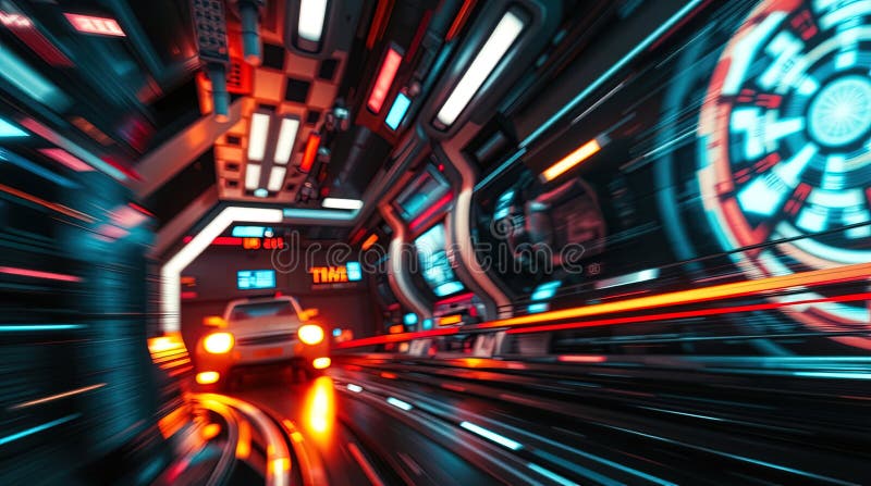 Futuristic Sci-fi Scene, Advanced Technology and Space Elements ...