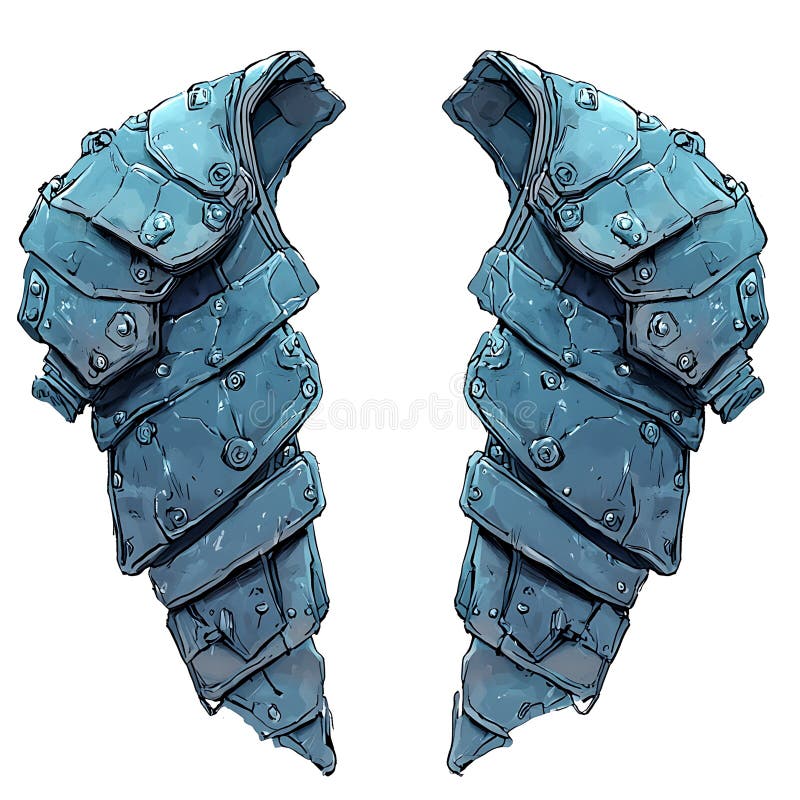 Futuristic Sci-Fi Shoulder Armor Stock Illustration - Illustration of ...