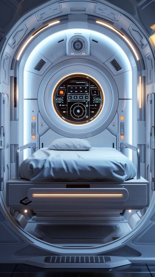 Futuristic Sci-fi Sleeping Pod with Sleek Design and Advanced ...