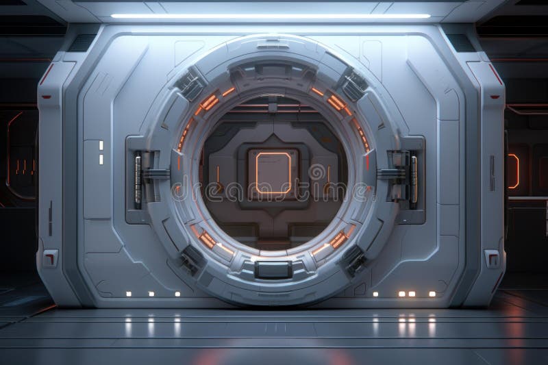 Futuristic Sci-fi Space Station Hatch Stock Photo - Image of hatch, gate: 319149604