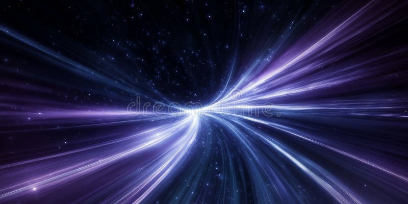 Futuristic Sci-Fi Speed Tunnel with Dynamic Purple Light Streaks and ...