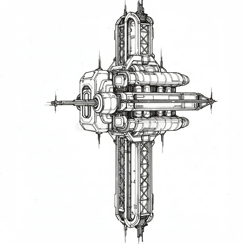 Pencil Drawings Space Station