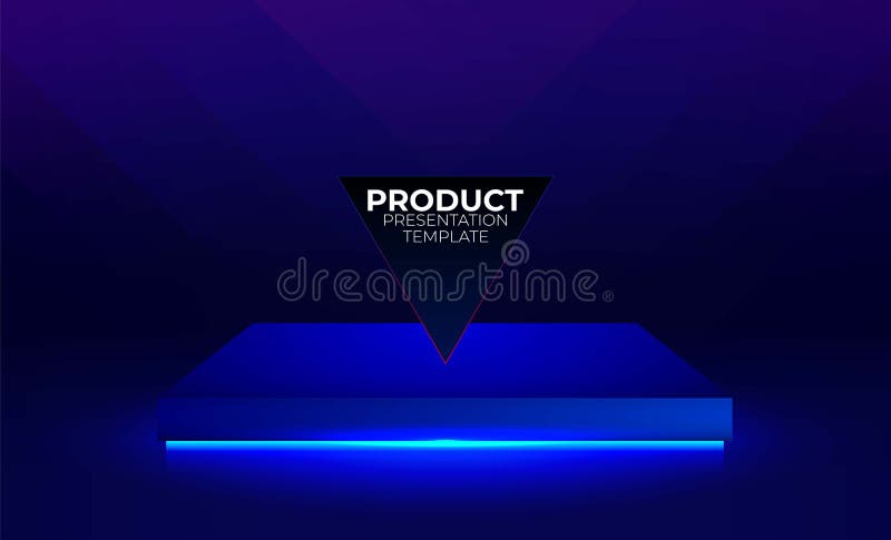 Futuristic Sci-fi Technology Blank Platform Pedestal with Neon Lights ...