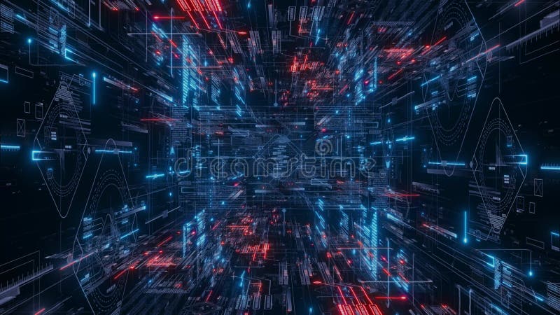 Futuristic Sci-Fi Tunnel Animation Stock Video - Video of force, world ...