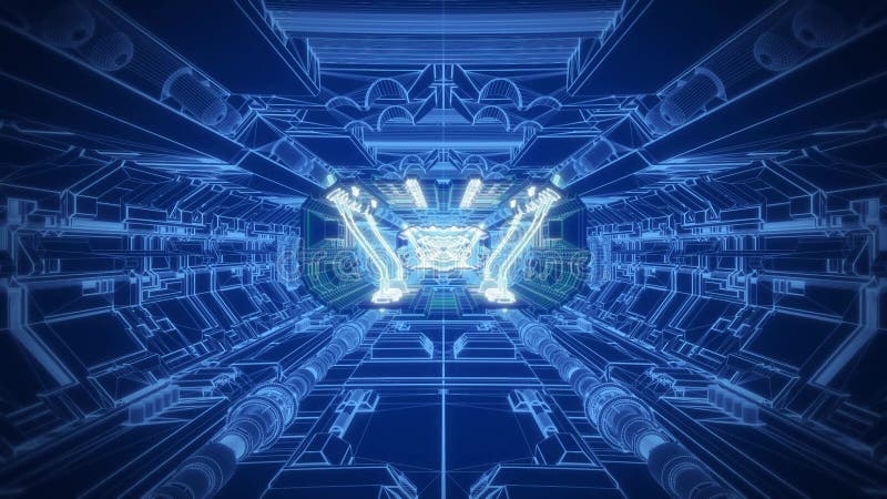 Futuristic Sci-Fi Tunnel Loop Stock Video - Video of force, accelerator ...