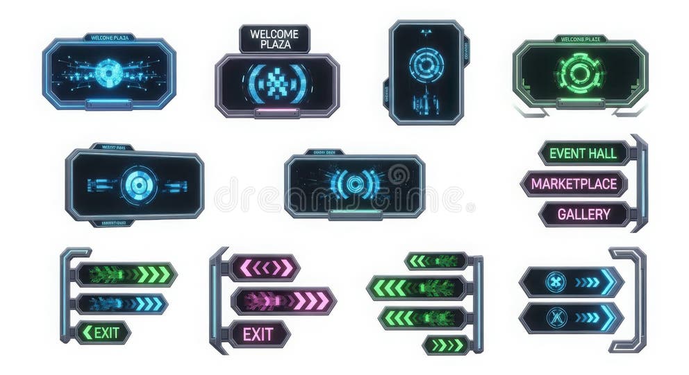 Futuristic Sci Fi Ui Elements Stock Illustrations – 3,435 Futuristic ...