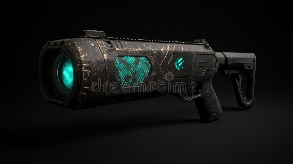 Futuristic Sci-fi Weapon with Glowing Lights Stock Illustration ...