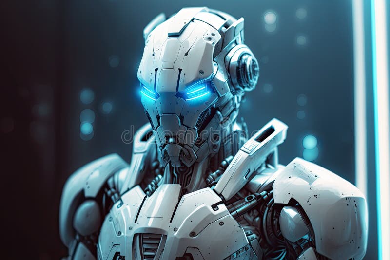 Futuristic Science Fiction Android Portrait. Created with Generative AI ...