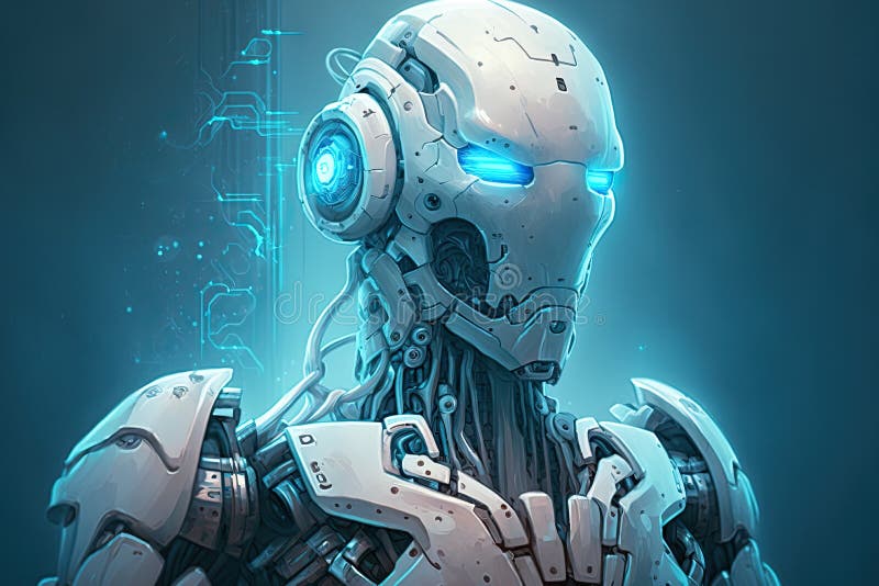 Futuristic Science Fiction Android Portrait. Created with Generative AI ...