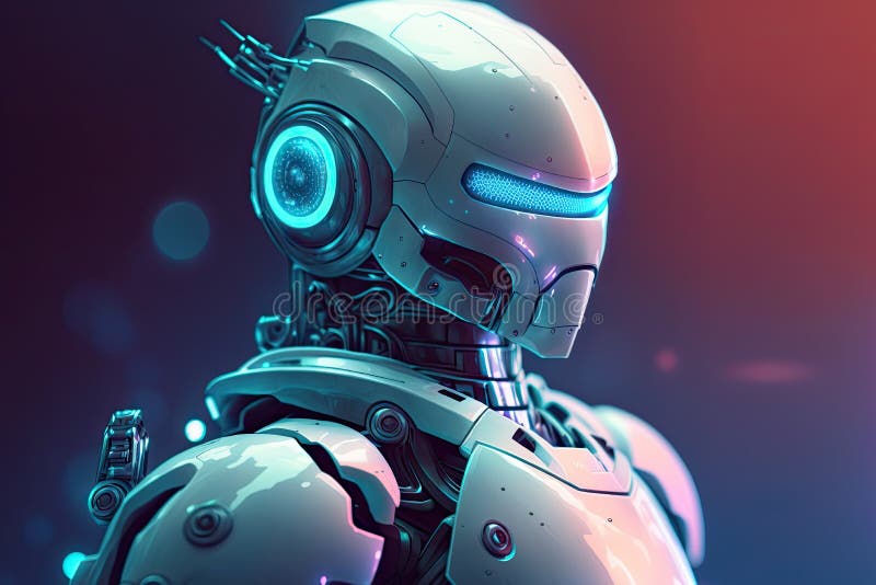 Futuristic Science Fiction Android Portrait. Modern Design. Created ...