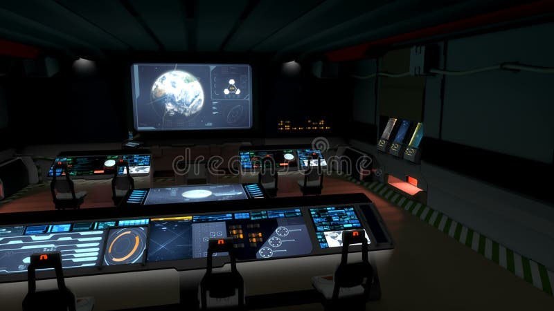 Futuristic Science Fiction Command Center V2. Stock Video - Video of ...