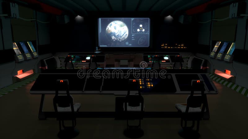 Futuristic Science Fiction Command Center V2. Stock Video - Video of ...