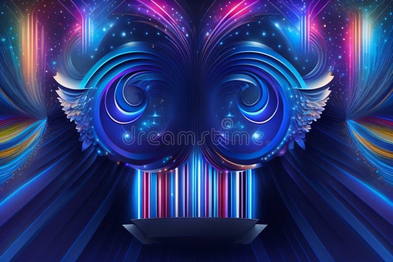 Futuristic Science-fiction Design with Neon Blue and Pink Light ...