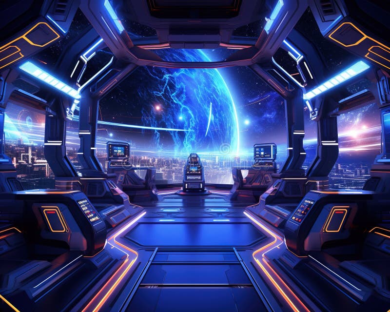 Futuristic Science is a Fiction Space Scene. Stock Illustration ...