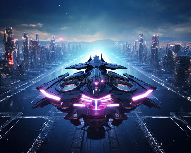 Futuristic Science is a Fiction Space Scene. Stock Illustration ...