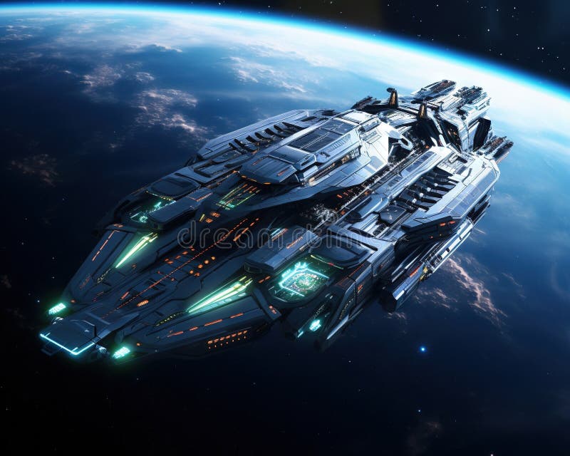 Science Space Poster with Space and Spaceship in the Style of ...