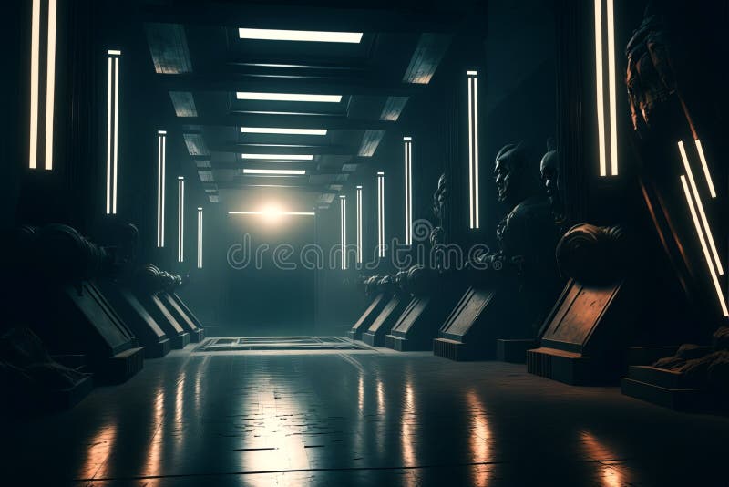 Futuristic Science Fiction Space Scene Sci-fi Render Spaceship ...