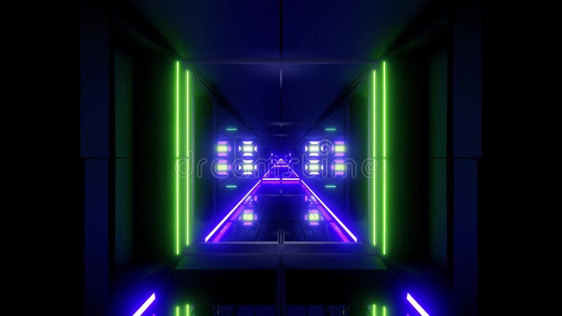 Futuristic Science Fiction Tunnel Corridor 3d Illustration Vj Loop ...