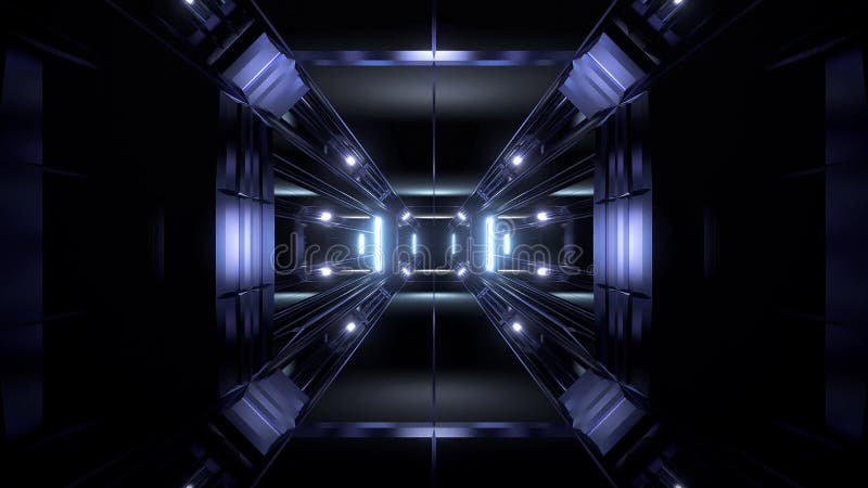 Futuristic Science Fiction Tunnel Corridor 3d Illustration Vj Loop ...