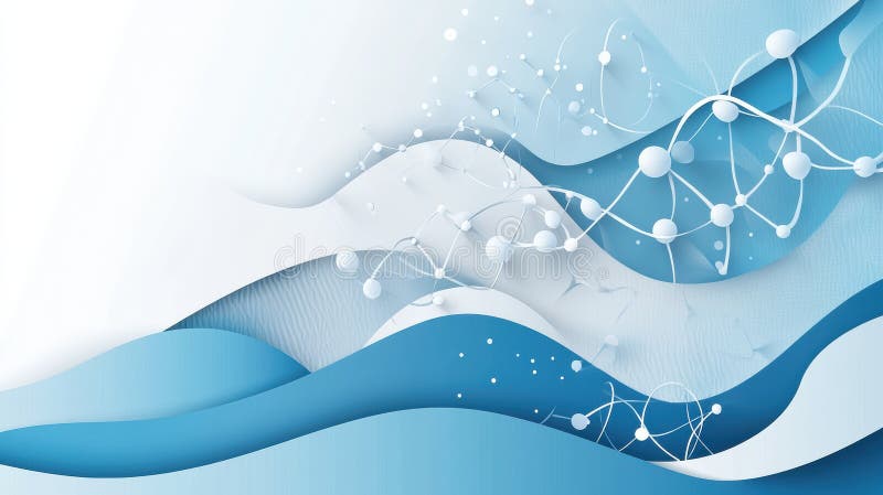 Futuristic Science-inspired Paper Cut Background Featuring Molecular ...