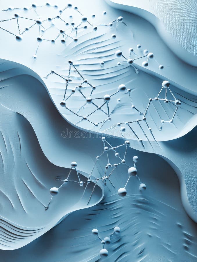 Futuristic Science-inspired Paper Cut Background Featuring Molecular ...