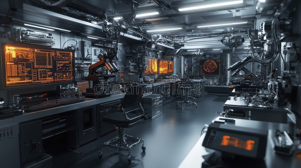 Futuristic Science Lab Showcasing Advanced Technology and Glowing ...
