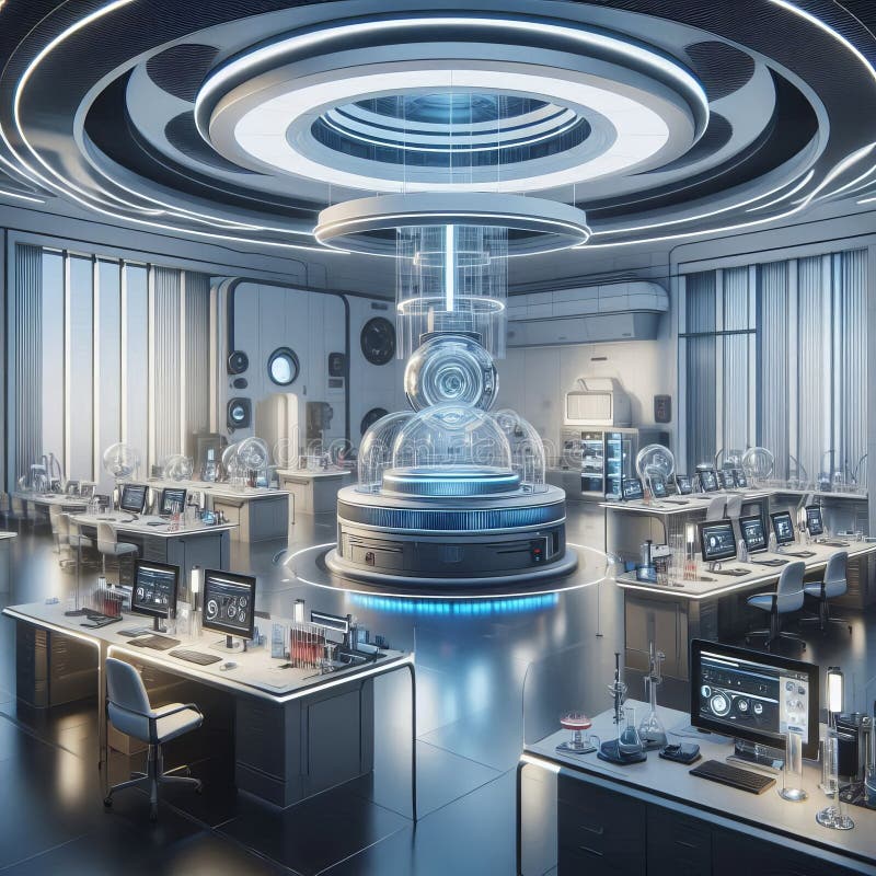 Futuristic Science Laboratory with Advanced Technology and Glowing ...