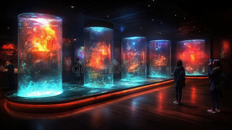 Futuristic Science Museum Exhibits Stock Image - Image of beautiful ...