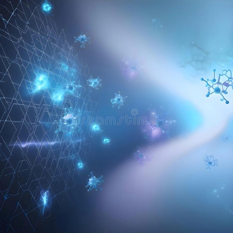 A Futuristic Science-themed Background with a Intricate, Overlapping ...