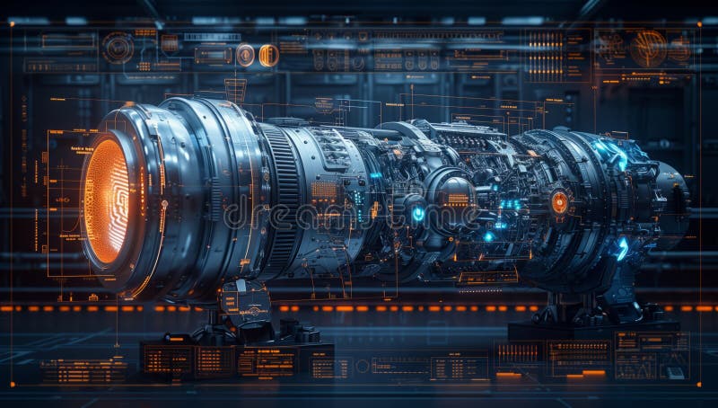 A Futuristic SciFi Engine with Intricate and Complex Details Alongside ...