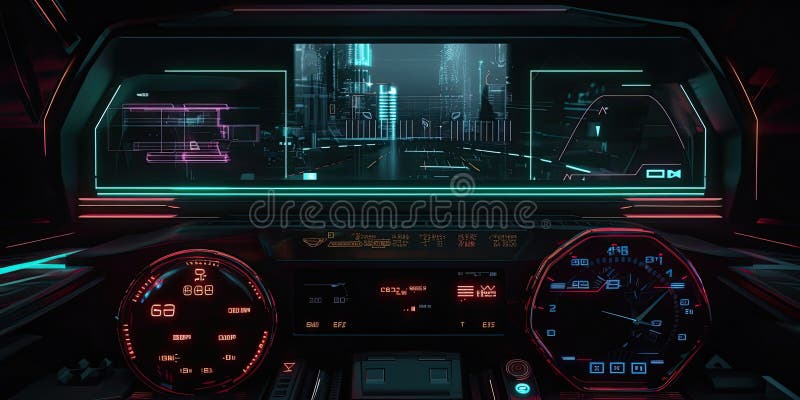 Futuristic Scifi Hud Panel Control Stock Illustration - Illustration of ...