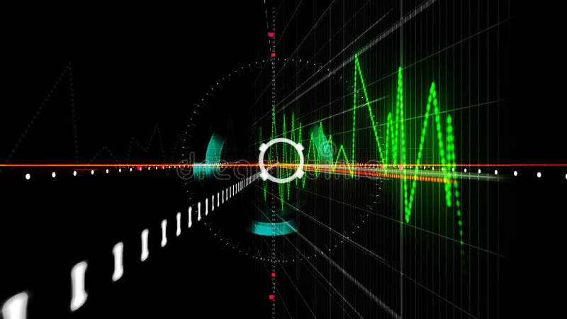 The Graph Chart is Appearing on the Monitor Screen Stock Vector ...