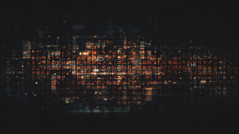 Futuristic Screen Display Data Matrix Simulation Background Stock Photo - Image of neural ...