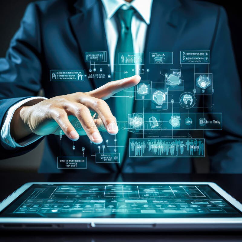 Futuristic Screen with Glowing Blue Border Displays Real-time Data and ...